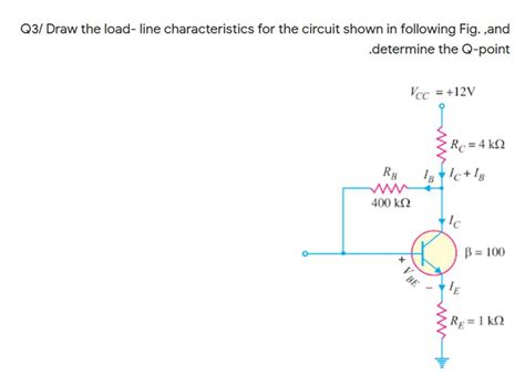 Solved Q3 Draw The Load Line Characteristics For The Circuit Shown In 1 Answer