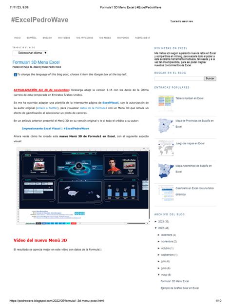 Formula1 3d Menu Excel Excelpedrowave Pdf Microsoft Excel