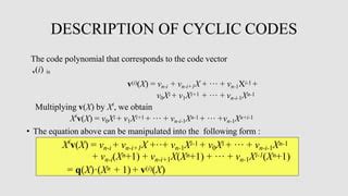 DIGITAL COMMUNICATION ENCODING AND DECODING OF CYCLIC CODE PPTX