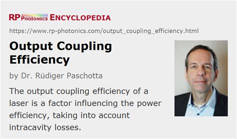 Output Coupling Efficiency Parasitic Intracavity Losses Laser
