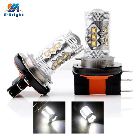 2pcs 80W 16 SMD Lens Highlight Leds Bulb H15 6500 8000K 1920LM Socket ...