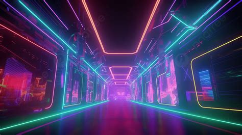 Seamless Loop Background Abstract 80s Neon Party With A 3d Rendering