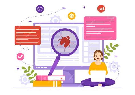 premium vector software testing vector illustration with application