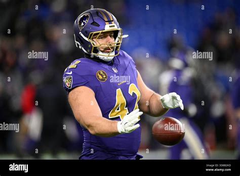 Baltimore Ravens Fullback Patrick Ricard 42 Warms Up Before An Nfl