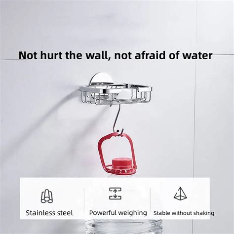 Badu Bg Чинии за сапун от неръждаема стомана Стенен държач за сапун за душ Кутия за съхранение