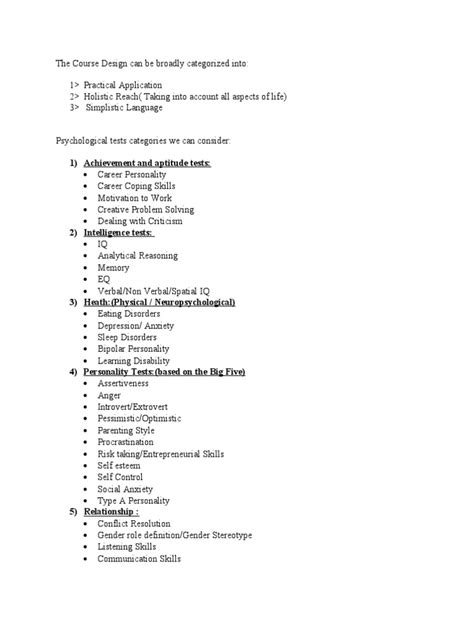 Pychological Testing Course Pdf Educational Assessment Psychology