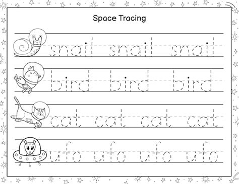 Free Printable Tracing Words Worksheets