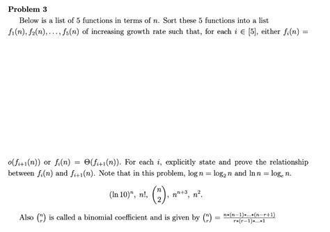 Solved Problem Below Is A List Of Functions In Terms Of Chegg Com