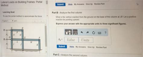 Solved Lateral Loads On Building Frames Portal Method