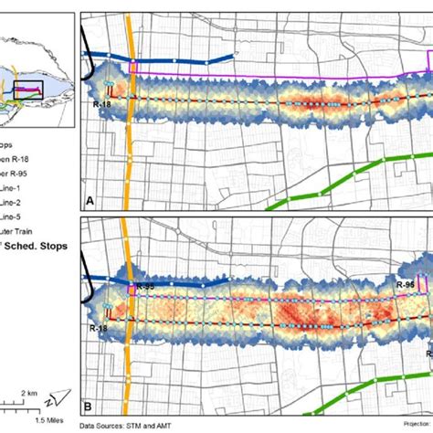 bus route sample for overlapping service areas using the 85 th