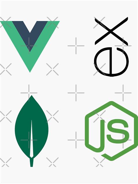 Mevn Stack 4x Sticker Combo Pack Sticker For Sale By Thisisgeekvana