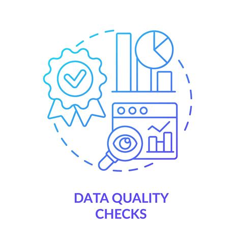 data quality checks blue gradient concept icon data mining process abstract idea thin line