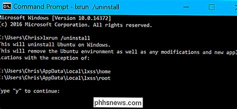 comment désinstaller ou réinstaller ubuntu bash shell de windows 10