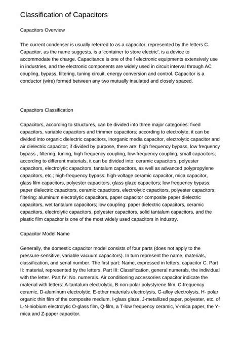PDF Classification Of Capacitors DOKUMEN TIPS