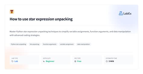 How To Use Star Expression Unpacking Labex