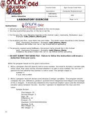 Week004 LaboratoryExercise002 ITE6104 Docx Course Code Description College Department