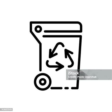 ขยะที่มีไอคอนเส้นร้องเพลงรีไซเคิล หลุมฝังกลบ พลาสติก อาหารกระป๋อง กระป๋อง แกน โพลีเอทิล