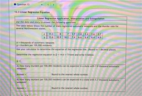 Solved Linear Regression Equation Linear Regression Chegg Com