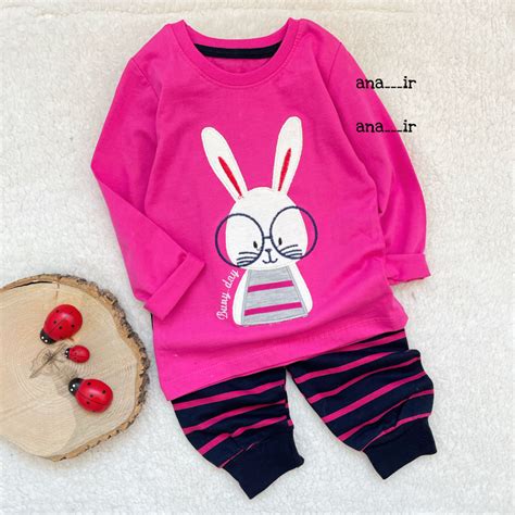 فروشگاه لباس بچگانه آناکید بلوز شلوار خرگوش سرخابی