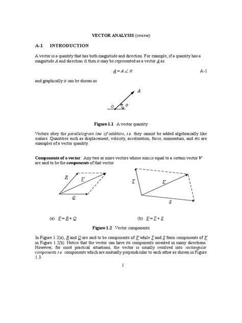An In Depth Review Of Vector Analysis Concepts And Applications Pdf