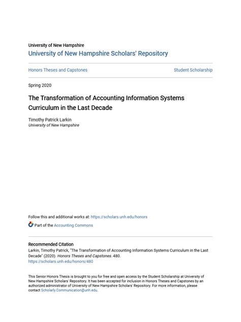 The Transformation Of Accounting Information Systems Curriculum I Pdf
