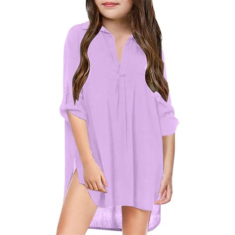 Girls Swim Cover Up Long Sleeve Bathing Suit Girls Beach Cover Ups Teen