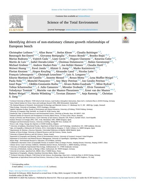 Pdf Identifying Drivers Of Non Stationary Climate Growth Relationships Of European Beech