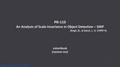 Pr 110 An Analysis Of Scale Invariance In Object Detection Snip Ppt