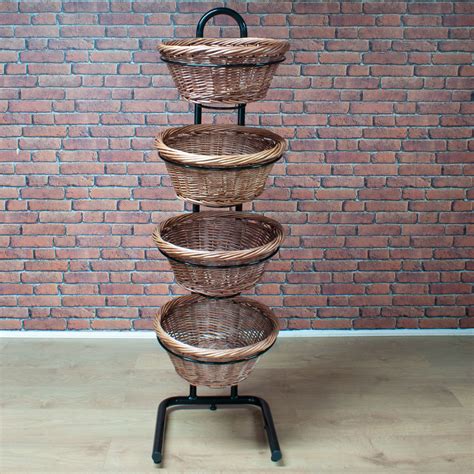 Wicker Display Basket Stand At Odessa Anderson Blog