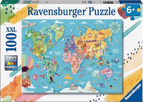Ravensburger World Map 100 Piece Jigsaw Puzzle Xxl