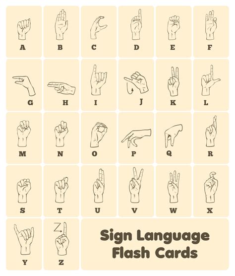 Basic Sign Language Asl Flash Cards Free Printable Printable Yearly