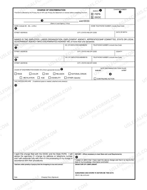 Eeoc Charge Form Fillable Pdf Printable Forms Free Online