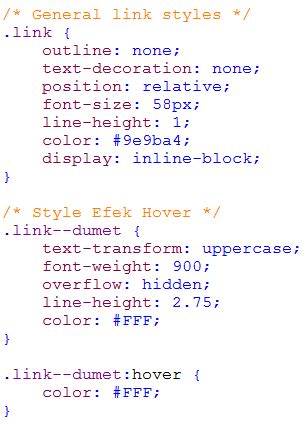 Membuat Efek Hover Pada Text