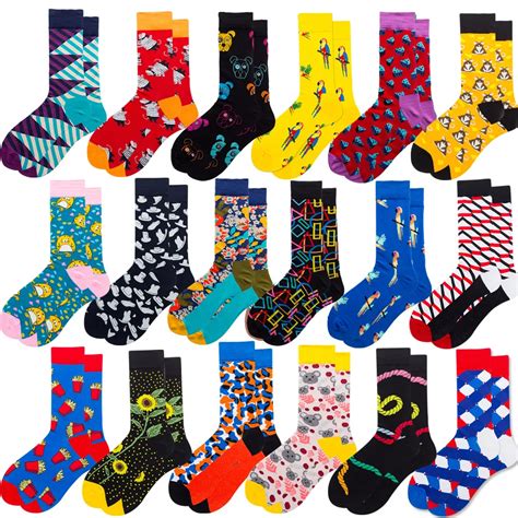 Calcetines De Algodón De Calidad Para Hombre Y Mujer Calcetín Informal Con Estampado Colorido