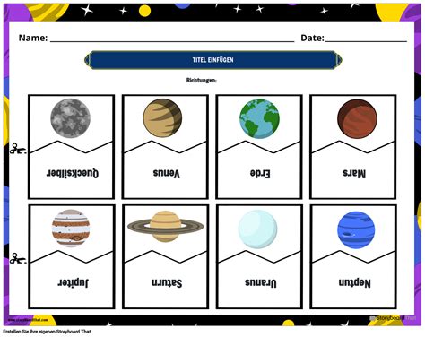 Planeten Matching Puzzle Storyboard Por De Examples