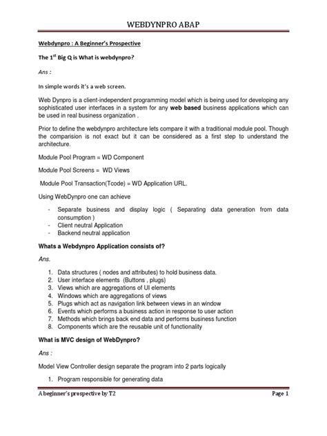 Webdynpro Pdf Modelviewcontroller User Interface