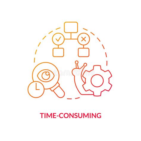 Time Consuming Red Gradient Concept Icon Stock Vector Illustration Of