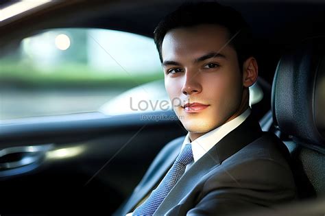 차에 정장을 입은 남자