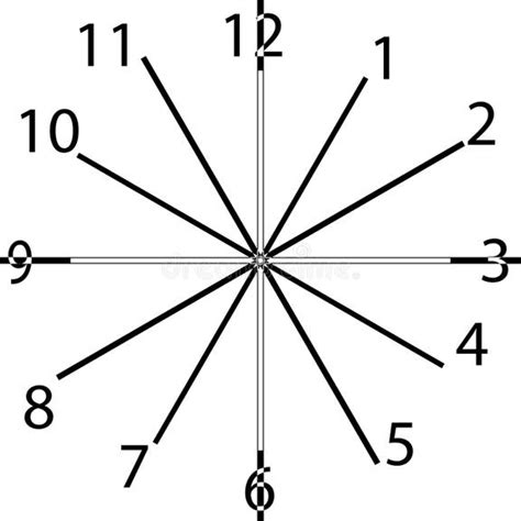 Clock Dial Black Rectangle Signs With Intersected Vertical Numbers Stock Vector Illustration