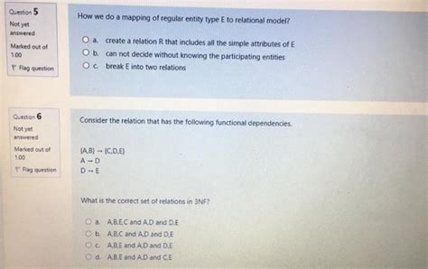Solved Question 5 How We Do A Mapping Of Regular Entity Type