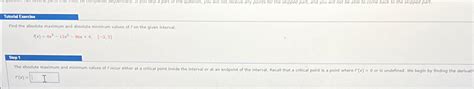 Solved Tutorial Exercisefind The Absolute Maximum And