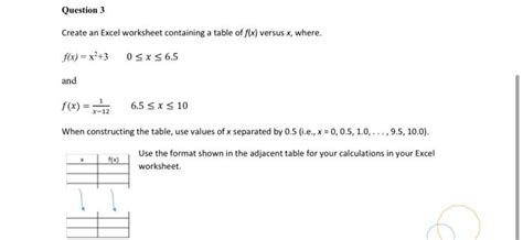 solved question 3 create an excel worksheet containing a