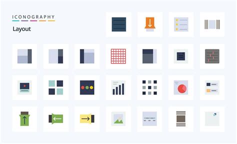 25 layout flat color icon pack 19319453 vector art at vecteezy