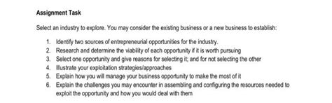 Solved Assignment Task Select An Industry To Explore You