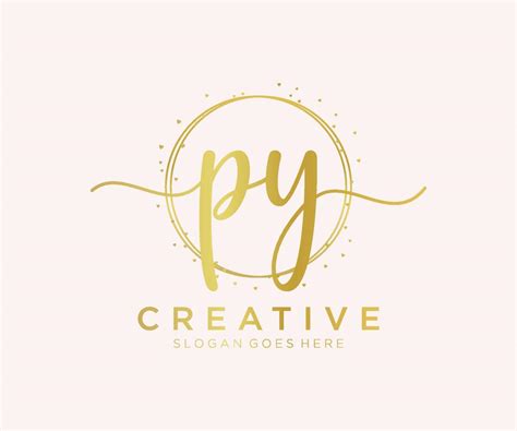 Initial Py Feminine Logo Usable For Nature Salon Spa Cosmetic And Beauty Logos Flat Vector