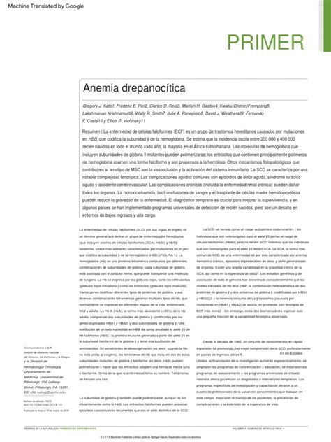 sickle cell disease nature pdf especialidades medicas medicina