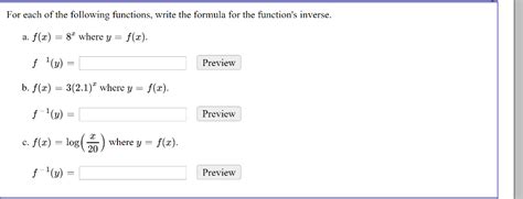 Solved For Each Of The Following Functions Write The