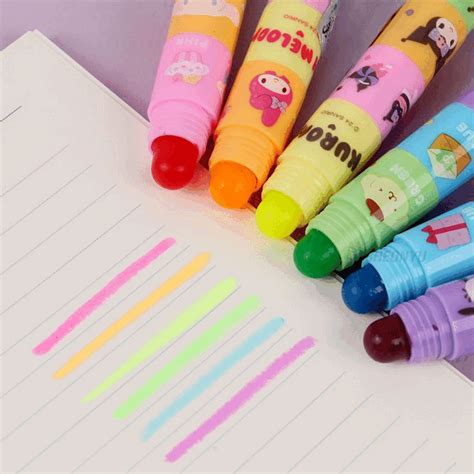1 1 산리오정품 6색 레인보우 블럭 형광펜 헬로키티 시나모롤 마이멜로디 쿠로미 폼폼푸린 포차코 에이블리