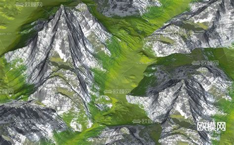现代山脉山体su模型下载 Id12190056 Sketchup模型下载 欧模网