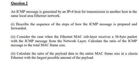 Solved An Icmp Message Is Generated By An Ipv4 Host For